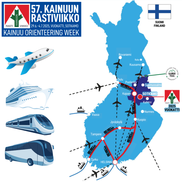 Saapuminen - Kainuun Rastiviikko 2025 - Suunnistusviikko - Sotkamo - Vuokatti